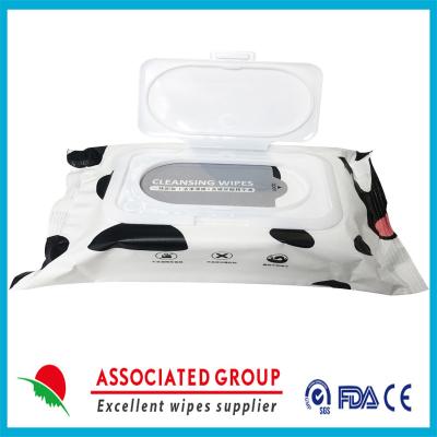 中国 ぬれているレーヨンSpunlaceの赤ん坊はテストされる穏やかな低刺激性の皮膚科医を拭く 販売のため