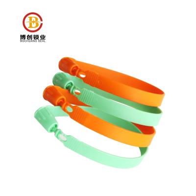 China pull tight security truck seals Fixed length polypropylene seal Tamper evident plastic seal BC-P601 for sale