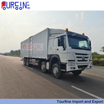 China Sinotruk HOWO 400HP 12 Wheel Cargo Van Truck for African Freight Transport for sale