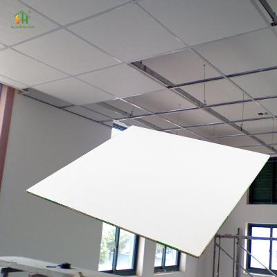 China 595x595mm 7.5mm PVC Gypsum Ceiling Sheet with 39-40 Sound Blocking Fireproof False Ceiling Panel for Hotel Interior Decoration for sale