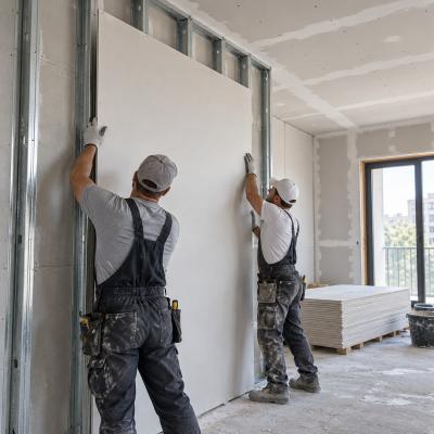 China Tapered Edge Gypsum Board Smooth Finish Drywall, Joint Tape and Level 5 Surface Preparation for sale