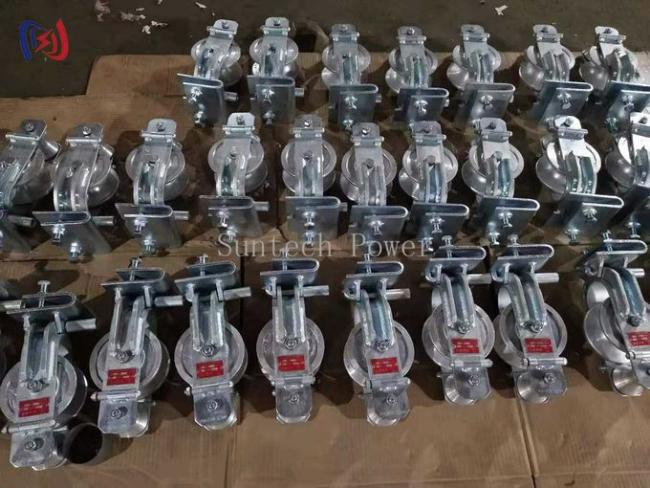 Crossarm Mounted Conductor Stringing Blocks 20KN Transmission Stringing Blocks 0
