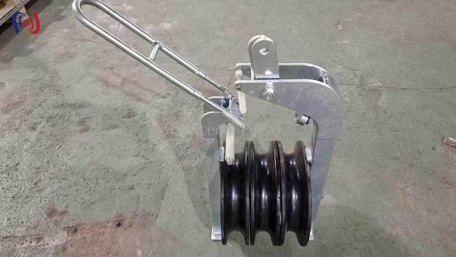 Industrial Helicopter Stringing Block in operation