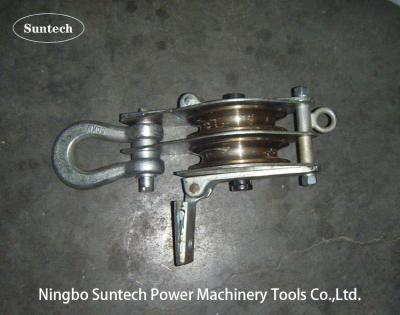 China Two Open Type Hook Pulley Block 30kN Conductor Stringing Tools for sale