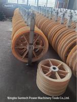 China Dia 660mm Single Sheave Nylon Wheel Bundled Conductor Stringing Blocks for sale