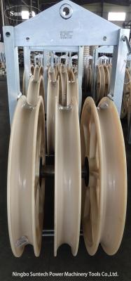 China Contruction Transmission Line Steel Sheave Cable Conductor Stringing Pulley Block for sale