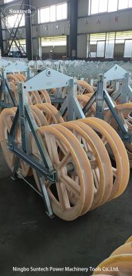 China Contruction Transmission Line Steel Sheave Cable Conductor Stringing Pulley Block for sale