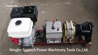 China Petrol Engine Cable Winch Puller Belt Driven Portable 5Ton for sale