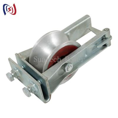China 20KN Transmission Line Earth Wire Grounding Conductor Stringing Pulley Block for sale