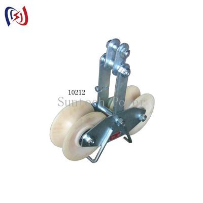 China Tandem katrolblok voor het trekken van kabels 25KN belasting Aluminium/Nylon katrol Te koop