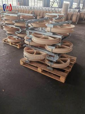China Conductor Stringing Block with 760x120x480mm Outline Size, 50-150KN Rated Load, and R570 Bend Radius for High Tension Stringing for sale