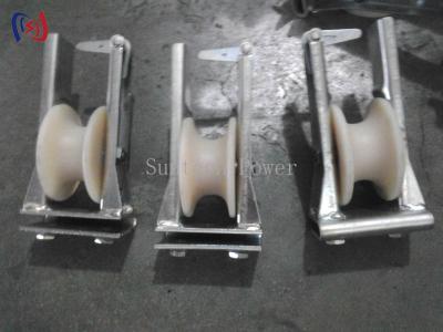 China Polea de tendido de conductor de alta tensión con polea de nailon y dimensión de polea personalizada para aplicaciones de líneas eléctricas aéreas en venta