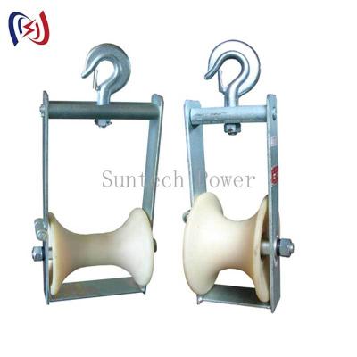 China Aerial Cable Stringing Block with 120x130mm Sheave Size and 5KN Rated Load for ABC Bunched Conductor for sale