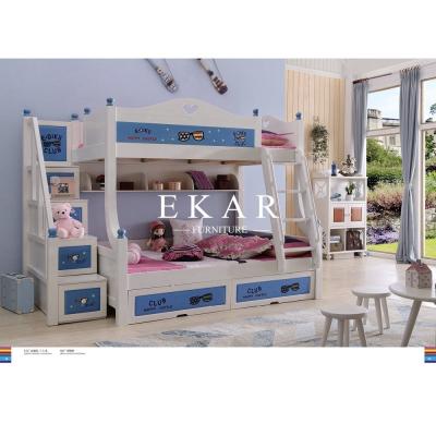 China Double-deck bed with guardrail Children Bed for sale