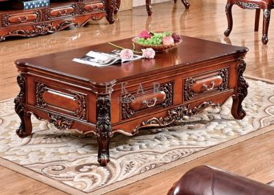 China Royal Antique Marble Surface Wooden Luxury coffee table for sale
