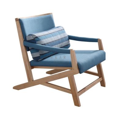 China Ash Solid Wood Fabric Leisure Chair Living Room for sale