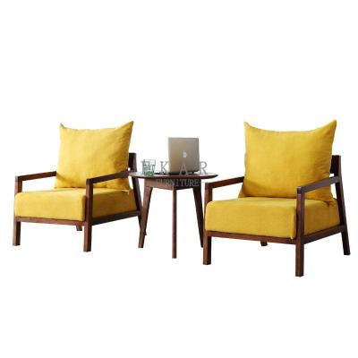 China Solid Wood Frame Wooden Fabric Leisure Chair for sale