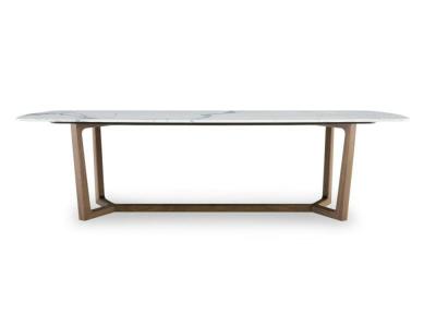 China Modern Style Set Rectangle Marble Dining Table for sale