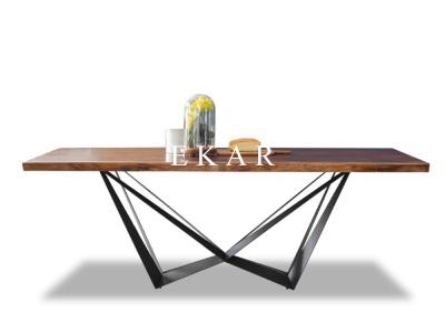 China Northern European 6 Seater Solid Wood Dining Table Designs FL-T063 for sale