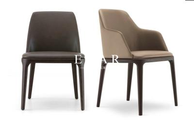China Leather Solid Wood Modern Dining Chair For Restaurant ZZ-ZC02B for sale
