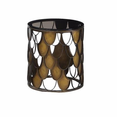 China 2018 Modern Small Round Side Tables Metal Glass Coffee Table for sale