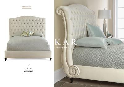 China High Headboard Cream Boxspring Princess Bed for sale