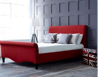 China King Single Red Fabric MDF Bed for sale