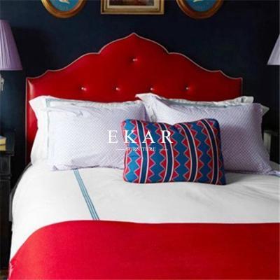 China Wood Double Bed Designs Red Leather King Bed Frame for sale