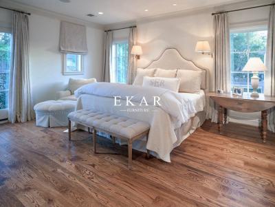 China Latest Simple Design Home Furniture Upholstered Wooden Bed for sale