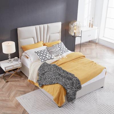 China China Ekar Modern Wooden Frame Leather Headboard King Size Contemporary Bed for sale