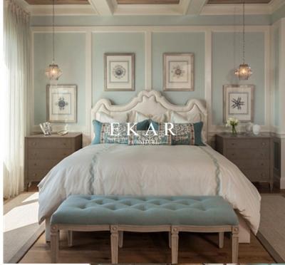 China Headboard Upholstered Latest Wooden Design King Size Bed for sale