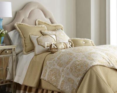 China Blud Fabric Headboard Wooden Single Bed Double Bed Designs for sale