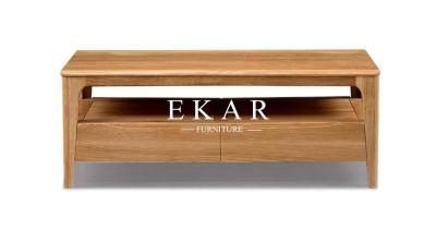 China Solid Oak Wood 2 Drawers Sofa Table Center Table for sale