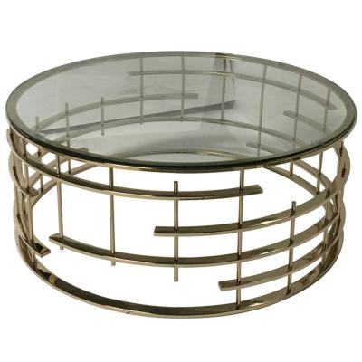 China Tempered Glass Top Round Coffee Table for sale