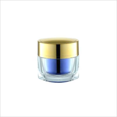 China 15g 50g Empty Cosmetic Cream Packaging  Acrylic Cream Jar Double Wall Round Cosmetic Jar for sale