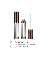 China 6ml HG6239A Empty Lip Gloss Bottle with 20mm Diameter and 122.75mm Height - Round Cap White Applicator for sale
