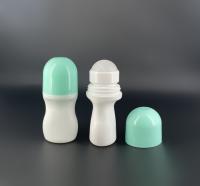 China 50ml Empty Roll On Bottles PP Plastic Deodorant Containers Custom Color Green Cap for sale