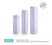 China Custom Cosmetic Airless Pump Bottle 50ml 100ml UV Coating Silk Screen Logo for sale