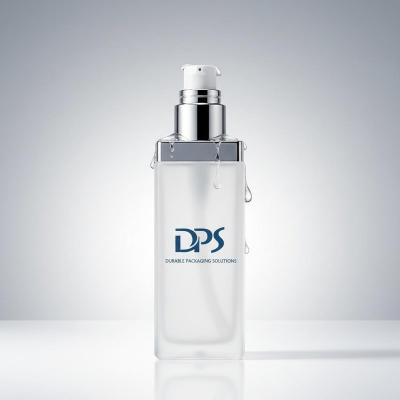 China Rectangle Cosmetic Airless Bottle with Silk Screen Logo for Durable Packaging Solutions for sale