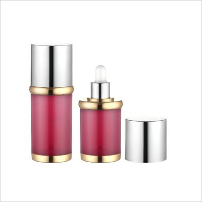 China Plastic Essence Dropper Oil Bottle Double Wall 30ml 50ml Cylinder Dropper Bottle for sale