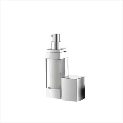 China Vierkante Kosmetische Flessenlotion Zonder lucht van de de Pompfles 50ml van 1 Oz de Dubbele Muur Zonder lucht Te koop