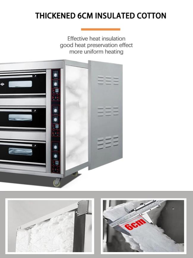 Professional Independent Burner Gas Oven with Rotisserie Timing Function Baking Oven
