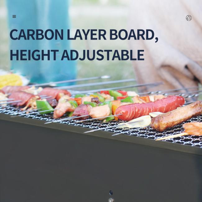 Non-Stick Coating BBQ Grill for Long Term Use Outdoor Camping Barbecue Oven Furnace