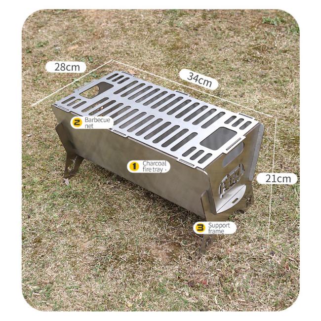 Portable Stainless Steel BBQ Grill Camping Stove Barbecue