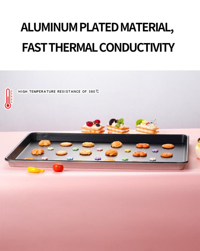 Aluminized Baking Tray Sheet Pan for Bread Pizza Cake Cookie Bakery Oven Pan