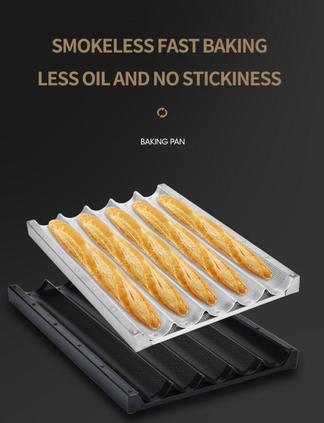French Baguette Perforated Baguette Mould Non Stick Coating Baking Tray