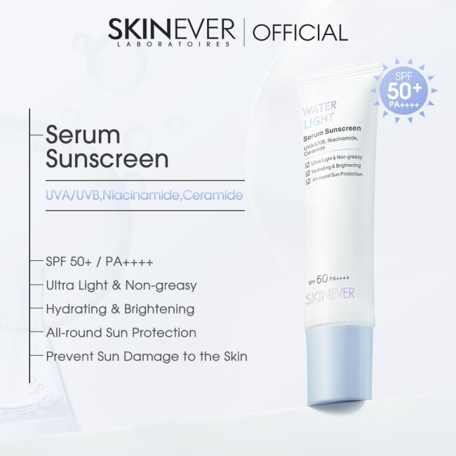 SKINEVER Mineral Water Light Serum Sunscreen Ultra-Light Non-Greasy Face Lotion Hydrating Brightening Sunblock Whitening Cream