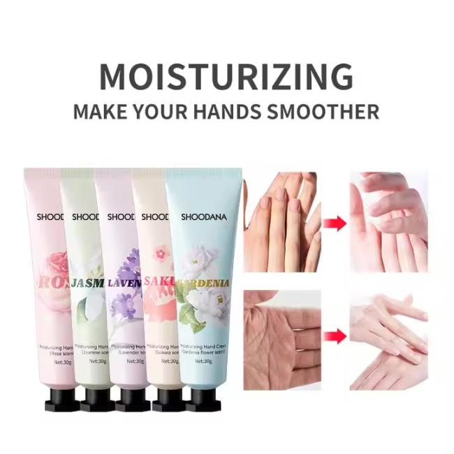 Hand cream set with English packaging