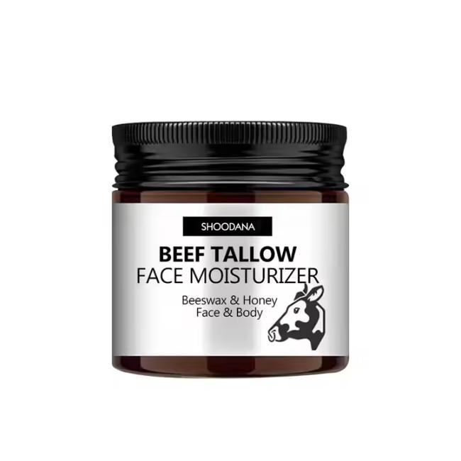 Custom grass-fed beef tallow and honey moisturizer product