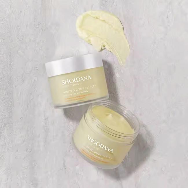 Close-up of rich whipped body butter texture